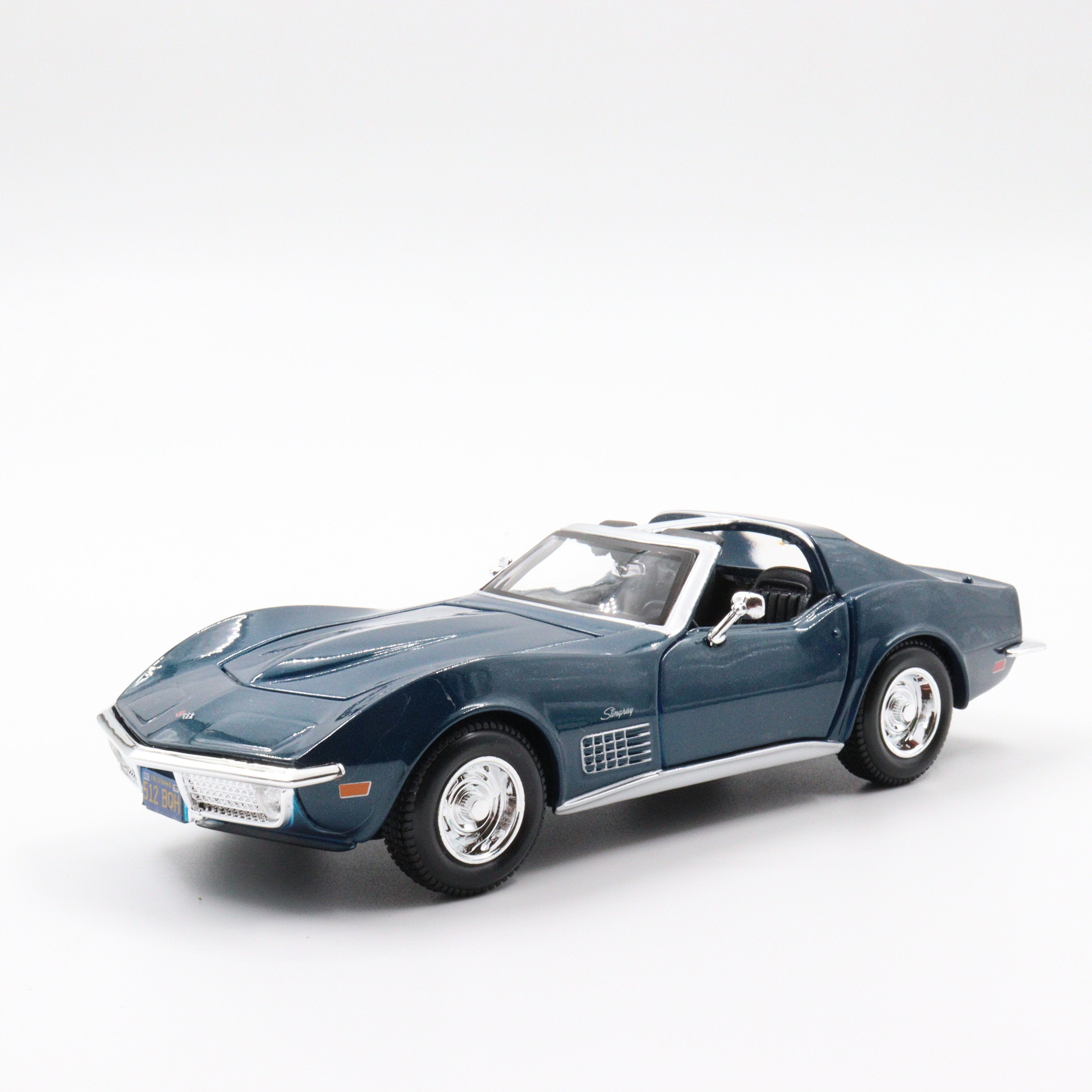 1970 Corvette|Scale 1/24 Blue Diecast Car|Vintage Model Convertible Ca ...