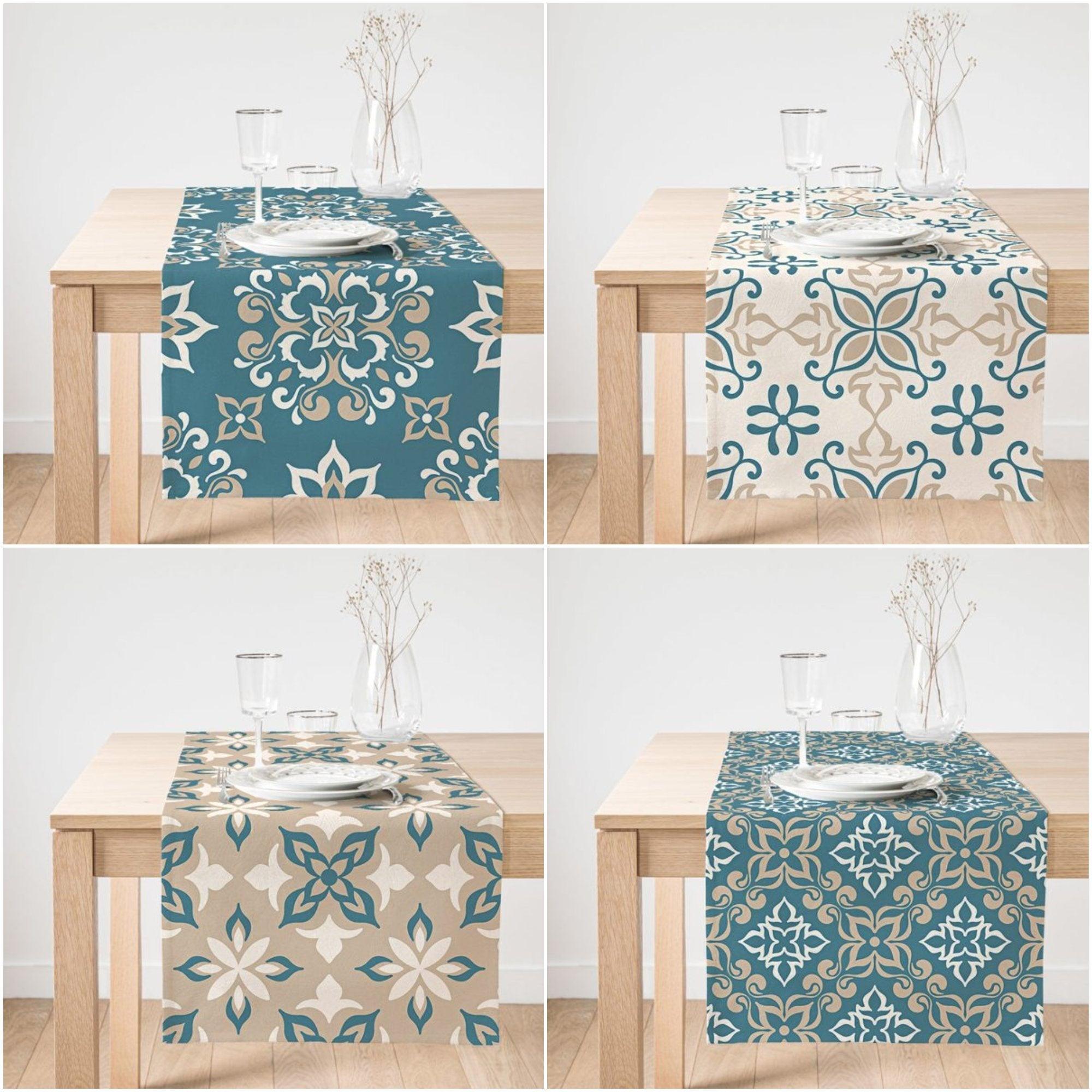 Abstract Table Runner with Geometric Design – Akasia