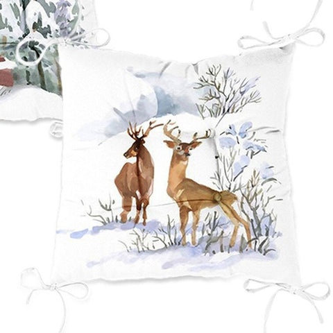 Snow House Pine Tree Deer Seat Pad and Table Runner Set – Akasia