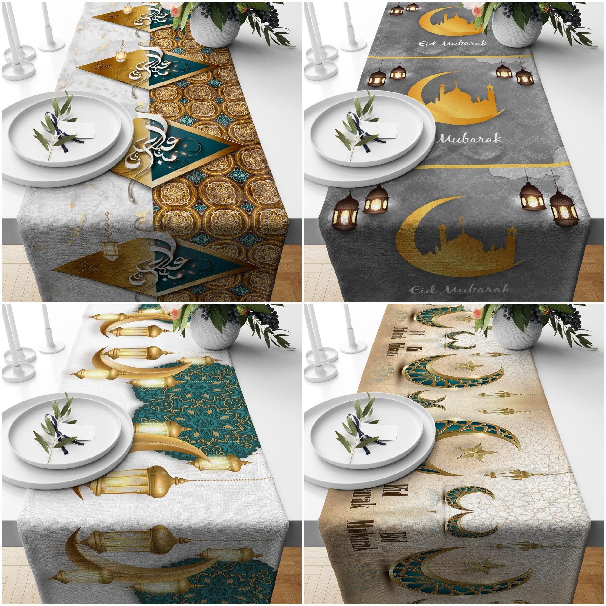 Eid Mubarak Ramadan Tablecloth with Crescent – Akasia