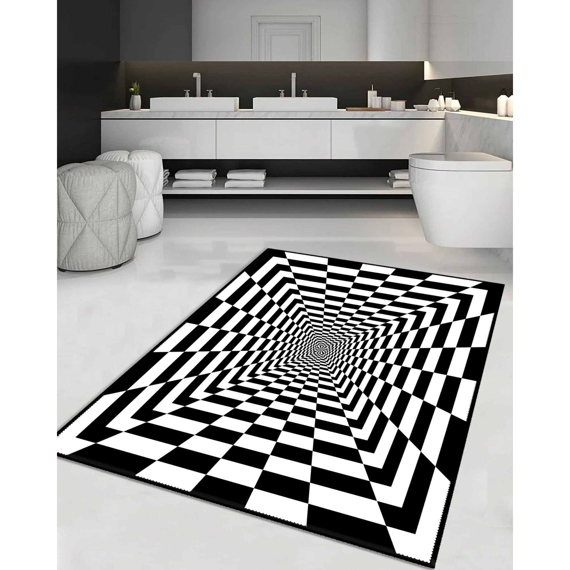 Optic Illusion Machine-Washable Rug – Akasia